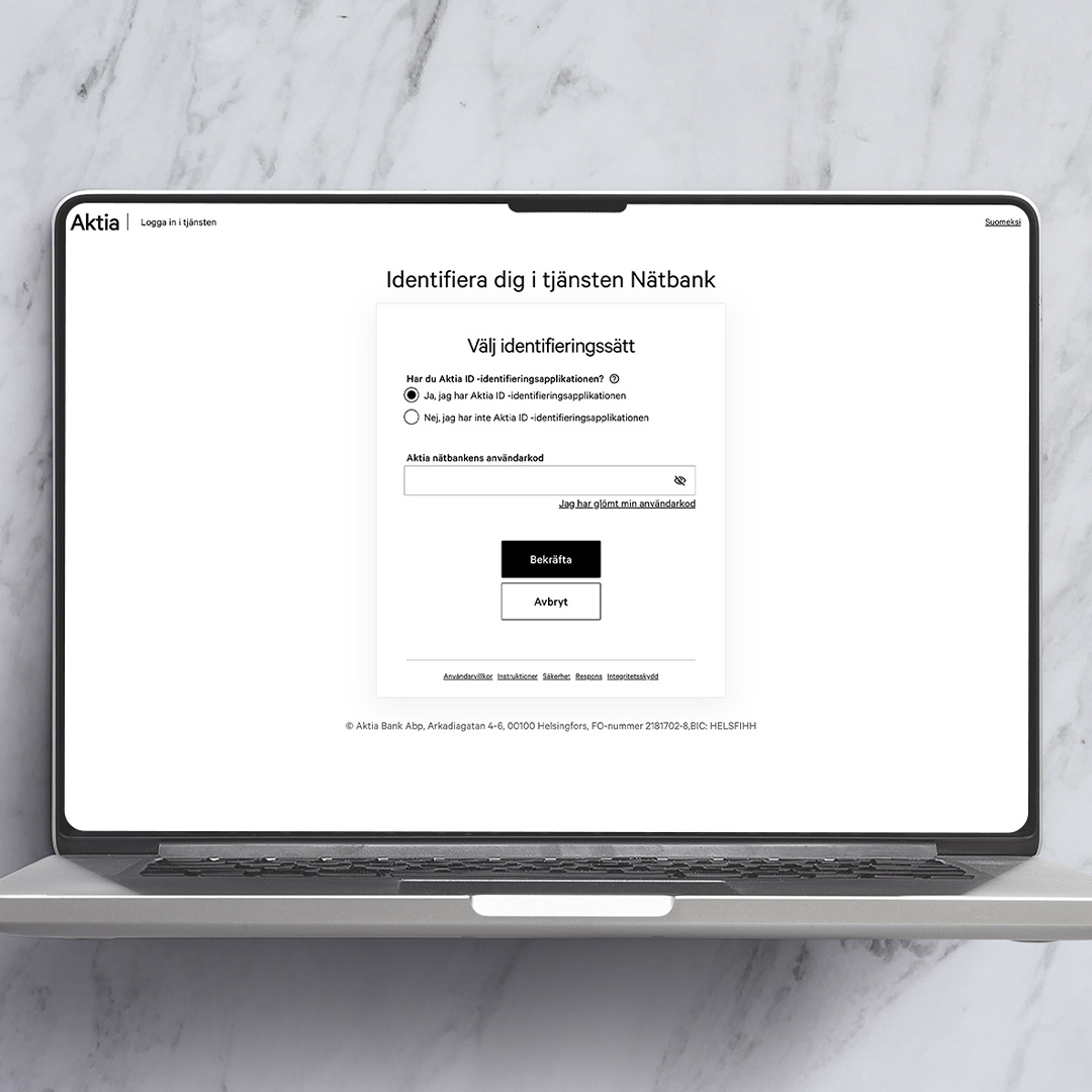 Aktia ID -instruktioner
